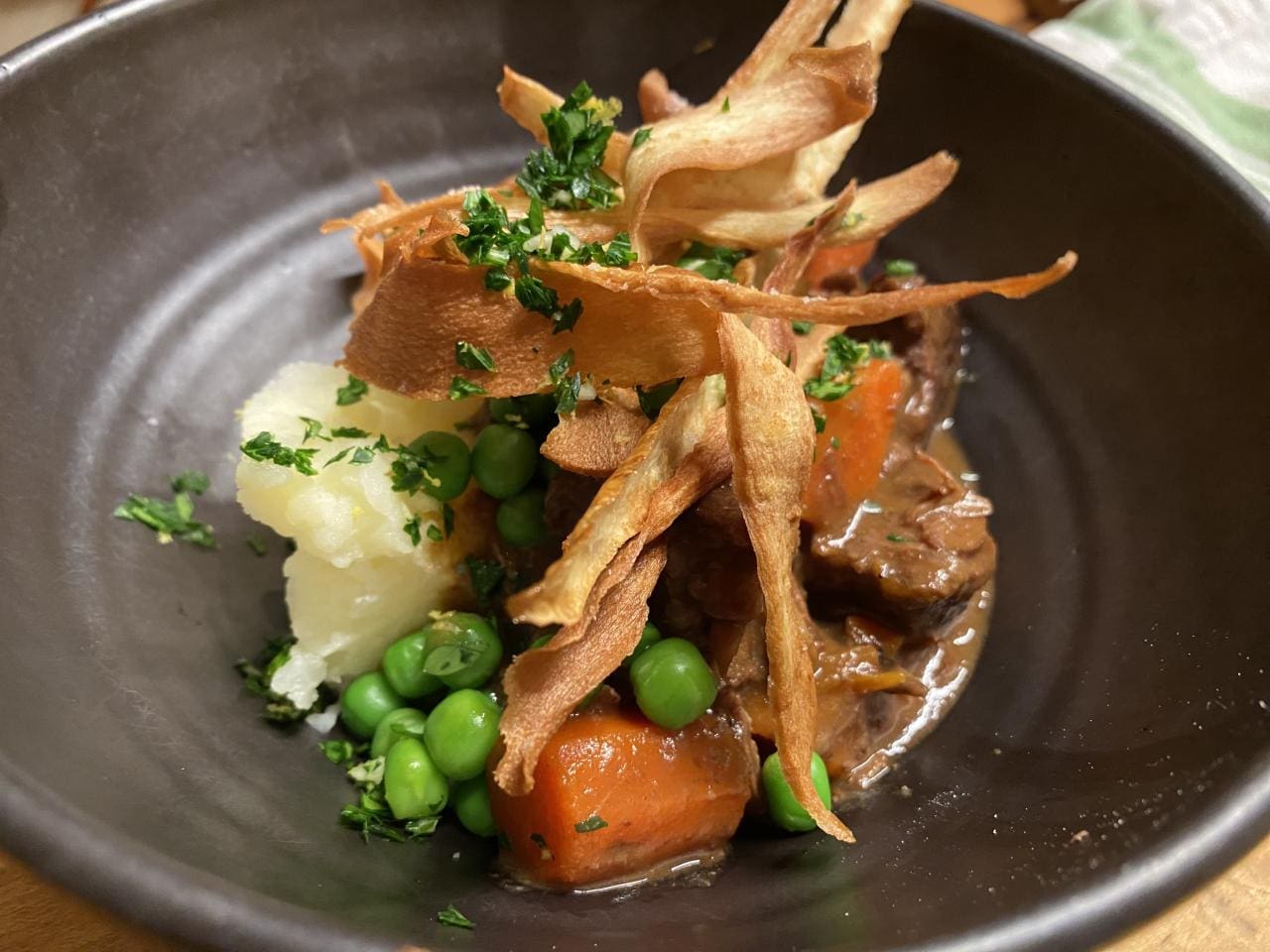 Recipe: Grass Fed Beef Stew with Fried Parsnip Chips and Gremolata ...